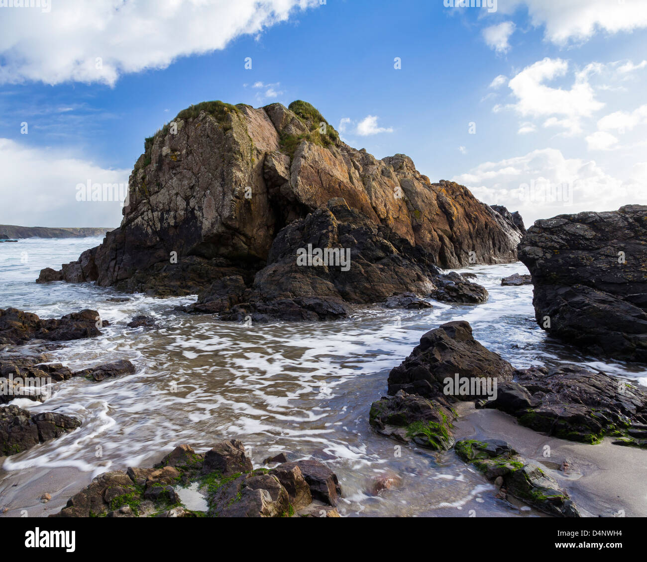 The rugged beach at Kennack Sands on the Lizard Peninsula Cornwall ...
