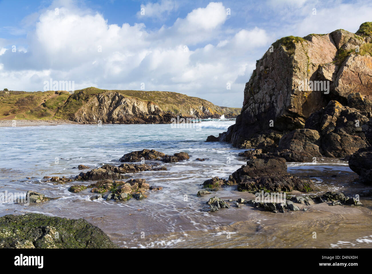 The rugged beach at Kennack Sands on the Lizard Peninsula Cornwall ...