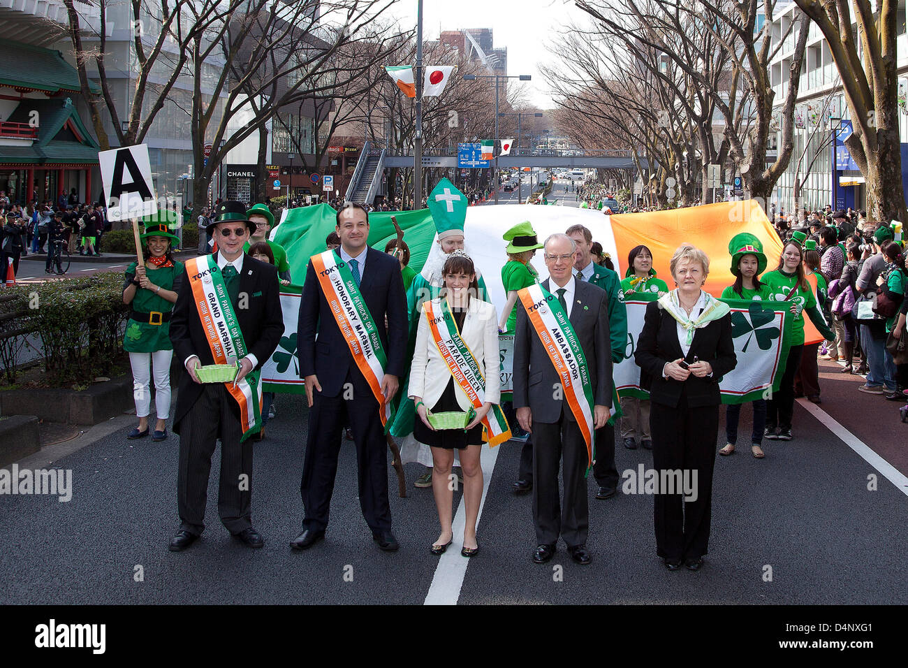 March 17, 2013, Tokyo, Japan - (R to L) The Ambassador of Ireland, John ...