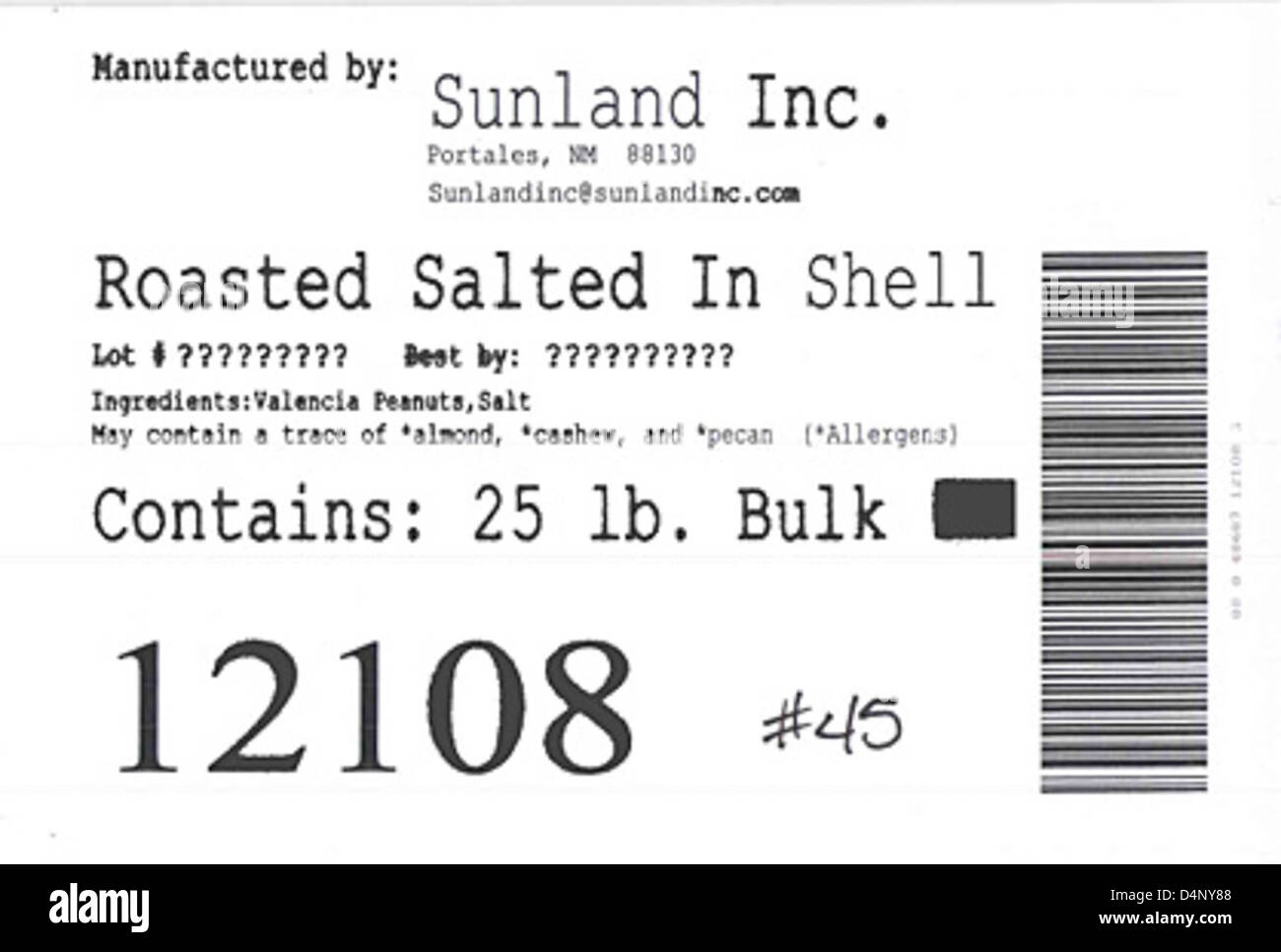 Sunland Inc. has extended its voluntary recall of raw and roasted ...