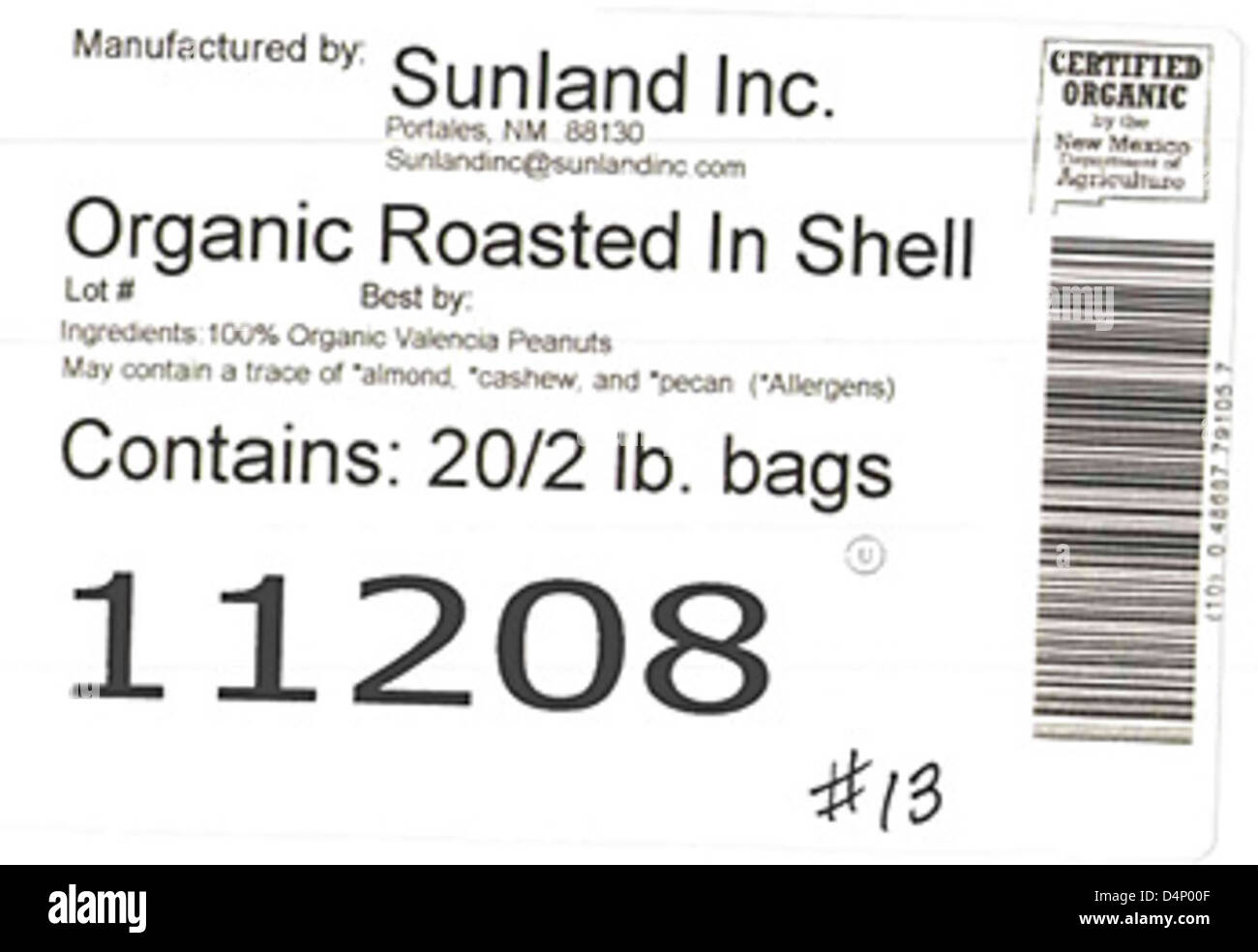 Sunland has issued a recall for both in-shell and shelled peanuts due ...