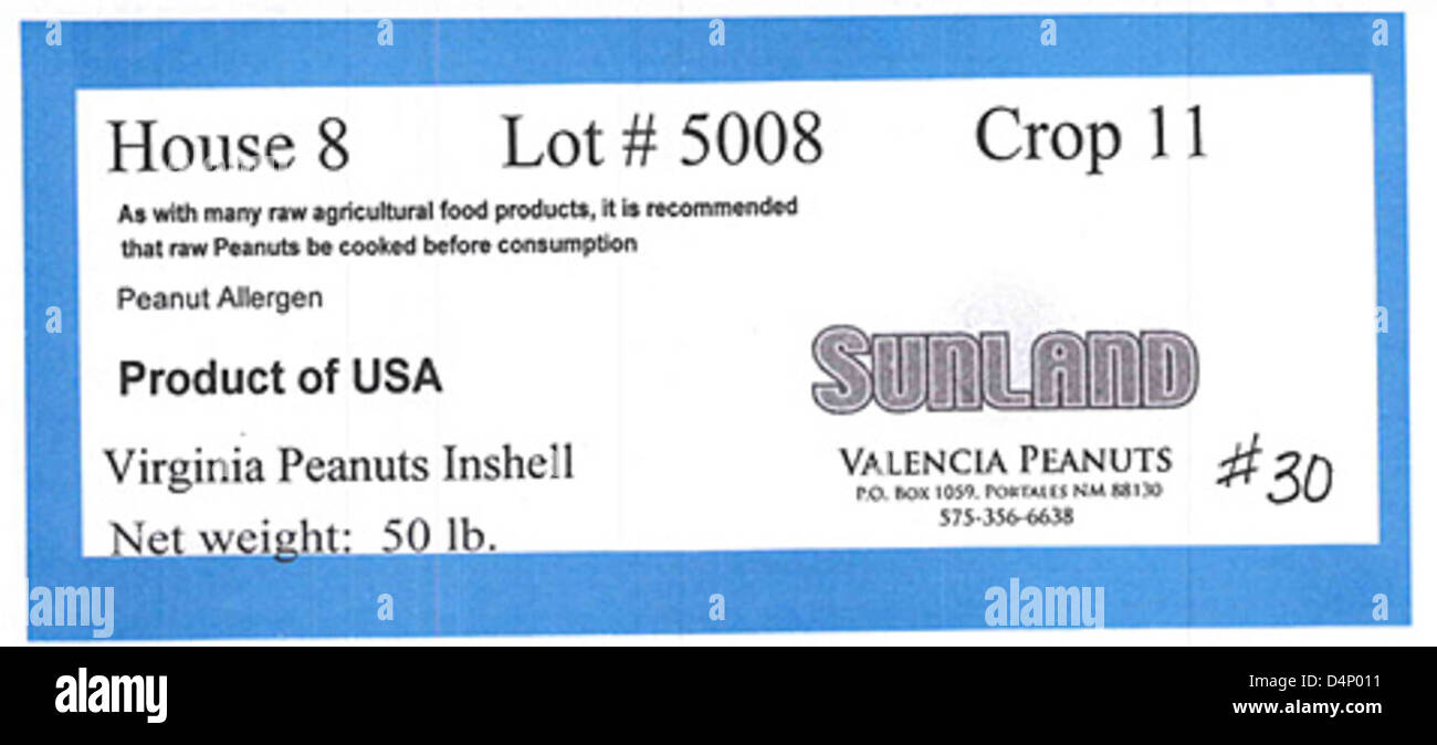 Sunland has announced a recall of both in-shell and shelled peanuts due ...