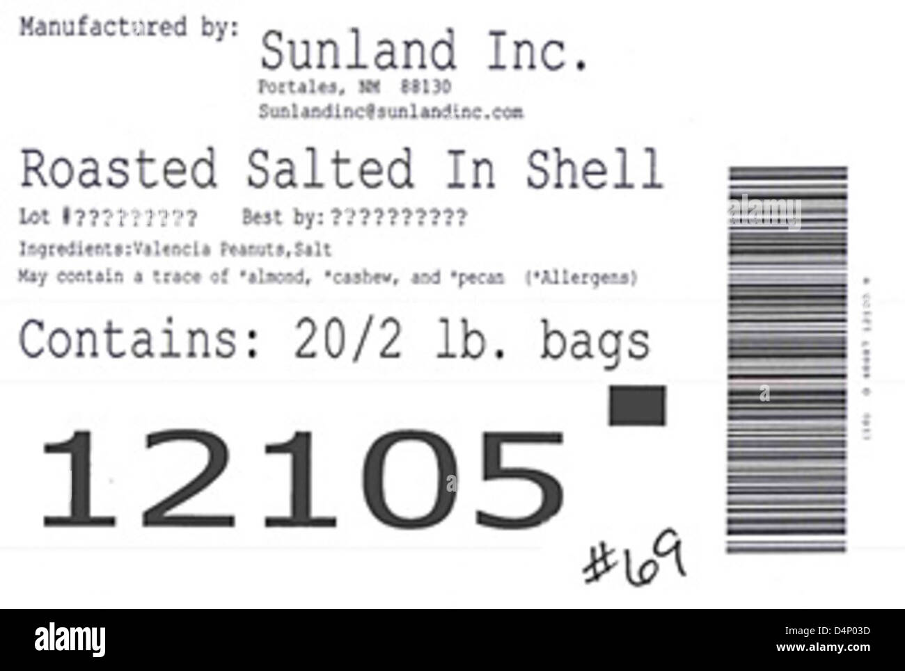 Sunland Inc. has recalled in-shell and shelled peanuts due to possible ...