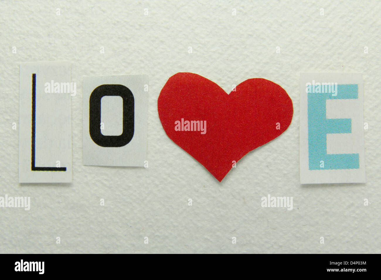 word love on handmade paper background Stock Photo - Alamy