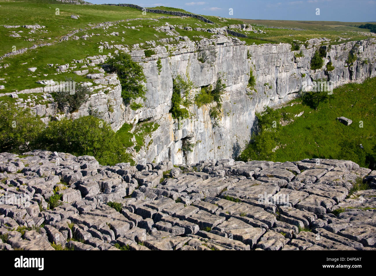 Limestone pavement above Malham Cove, Yorkshire Dales National Park ...