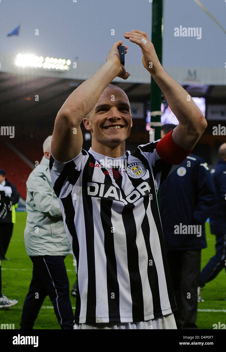 Glasgow, UK. 17th March, 2013. Jim Goodwin celebrates, Scottish ...