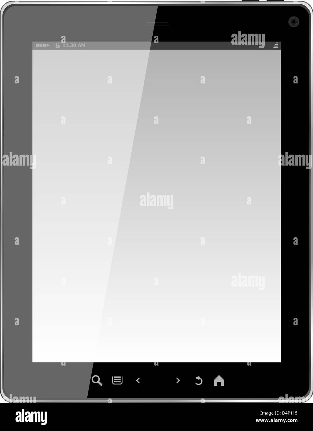 Tablet computer. Black frame tablet pc with screen. isolated on white ...