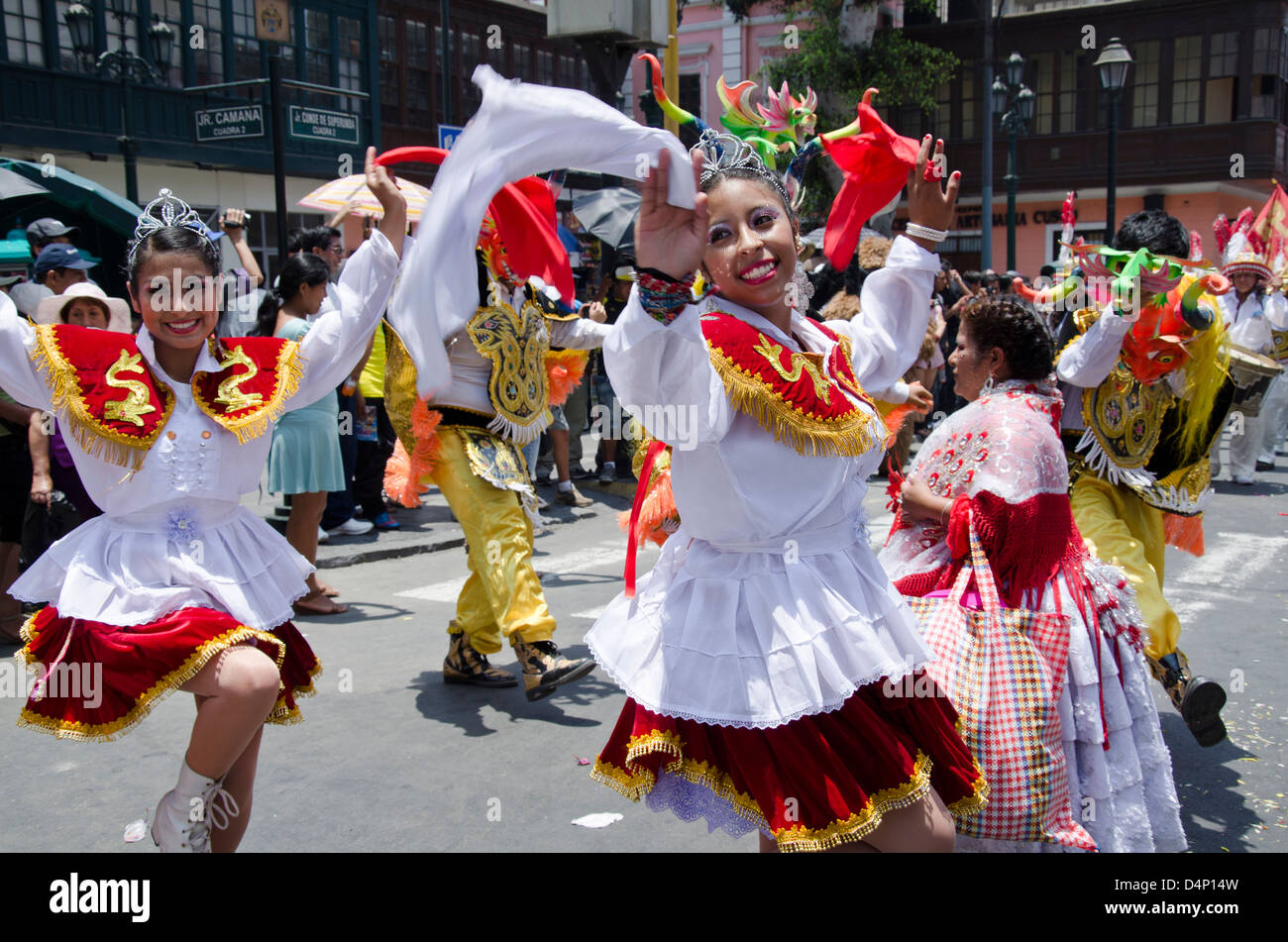 Candelaria folk parade in Lima downtown. Peru Stock Photo - Alamy