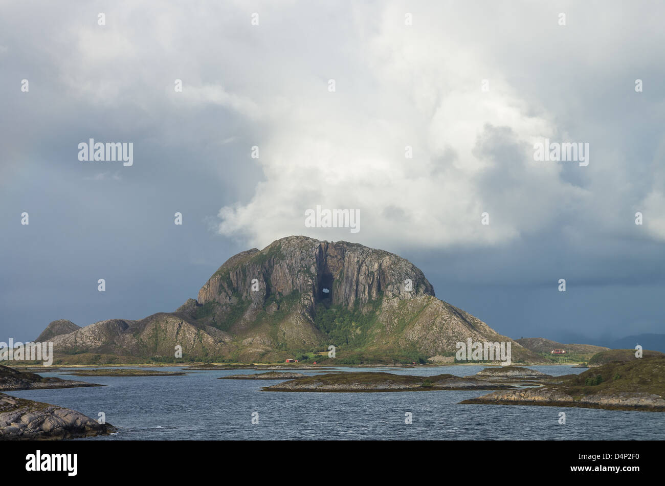 Torghatten Mountain at the coast of Norway Stock Photo - Alamy
