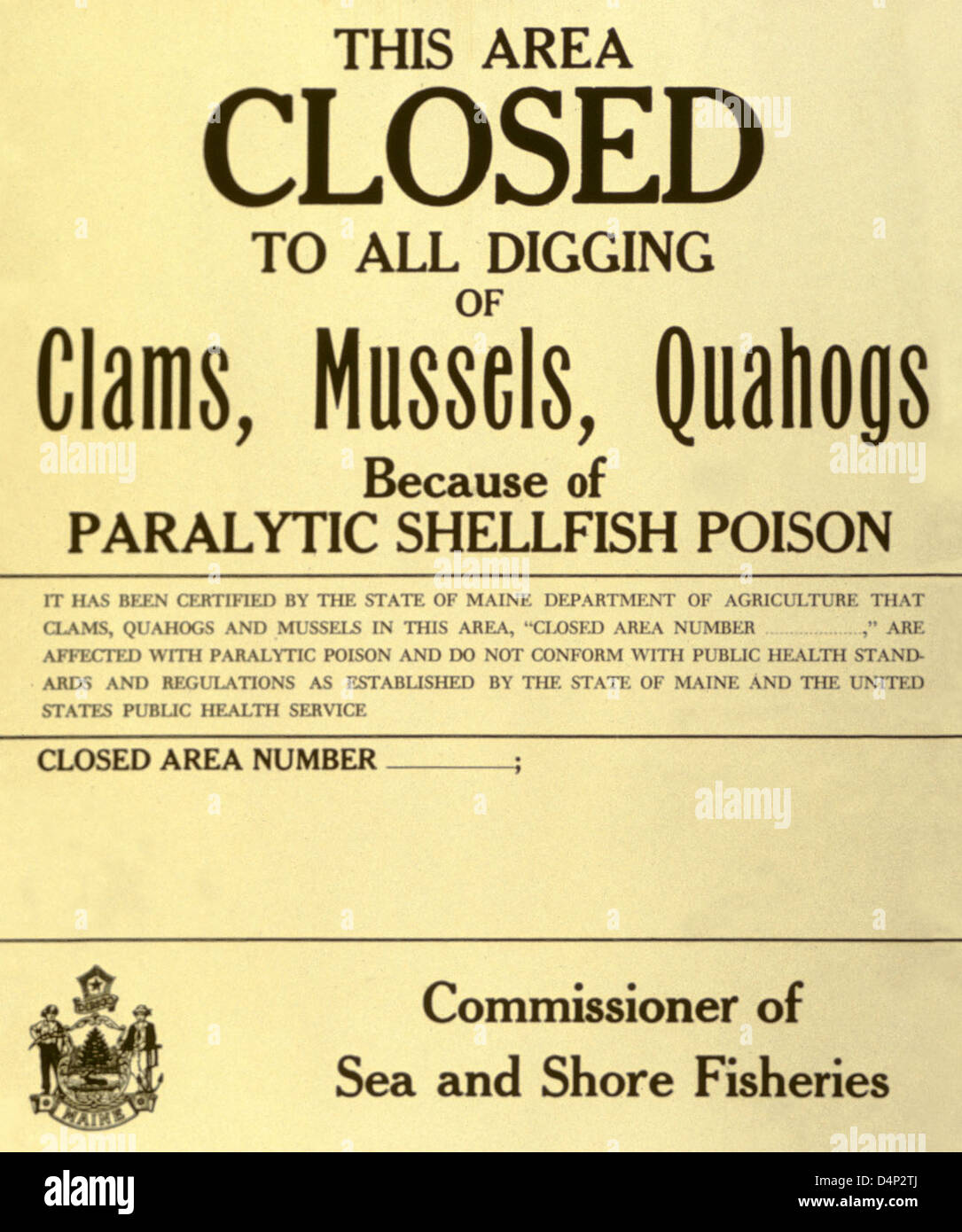 The FDA's 1925 warning poster regarding seafood highlighted the risks ...