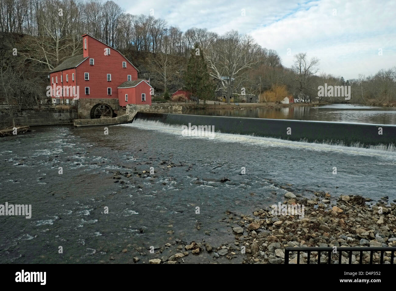 The red mill in Clinton,NJ on a winter day Stock Photo - Alamy