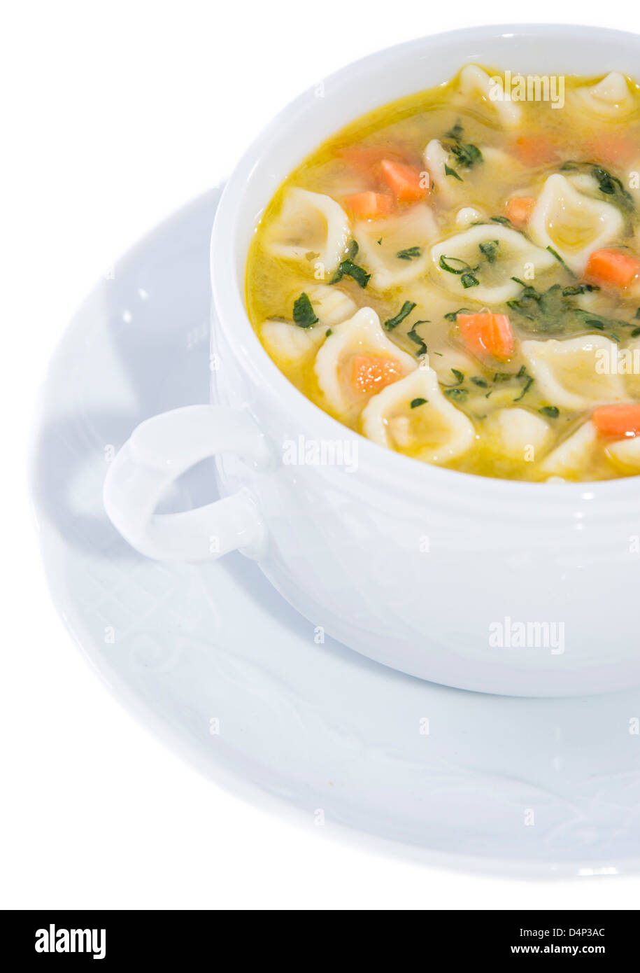 Portion of Soup isolated on white background Stock Photo - Alamy