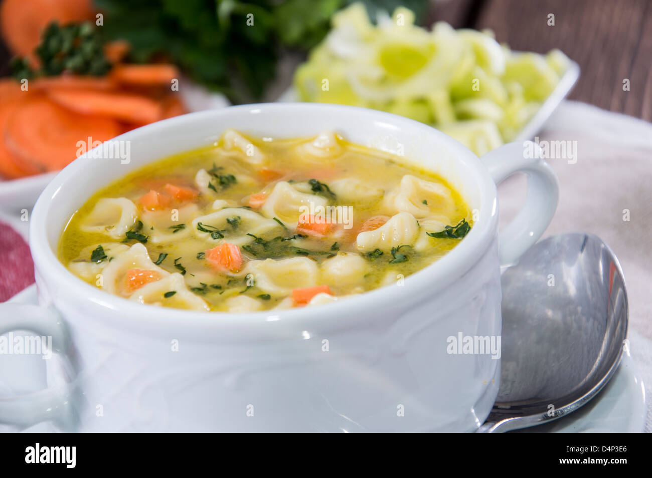 Portion of fresh Noodle Soup Stock Photo - Alamy