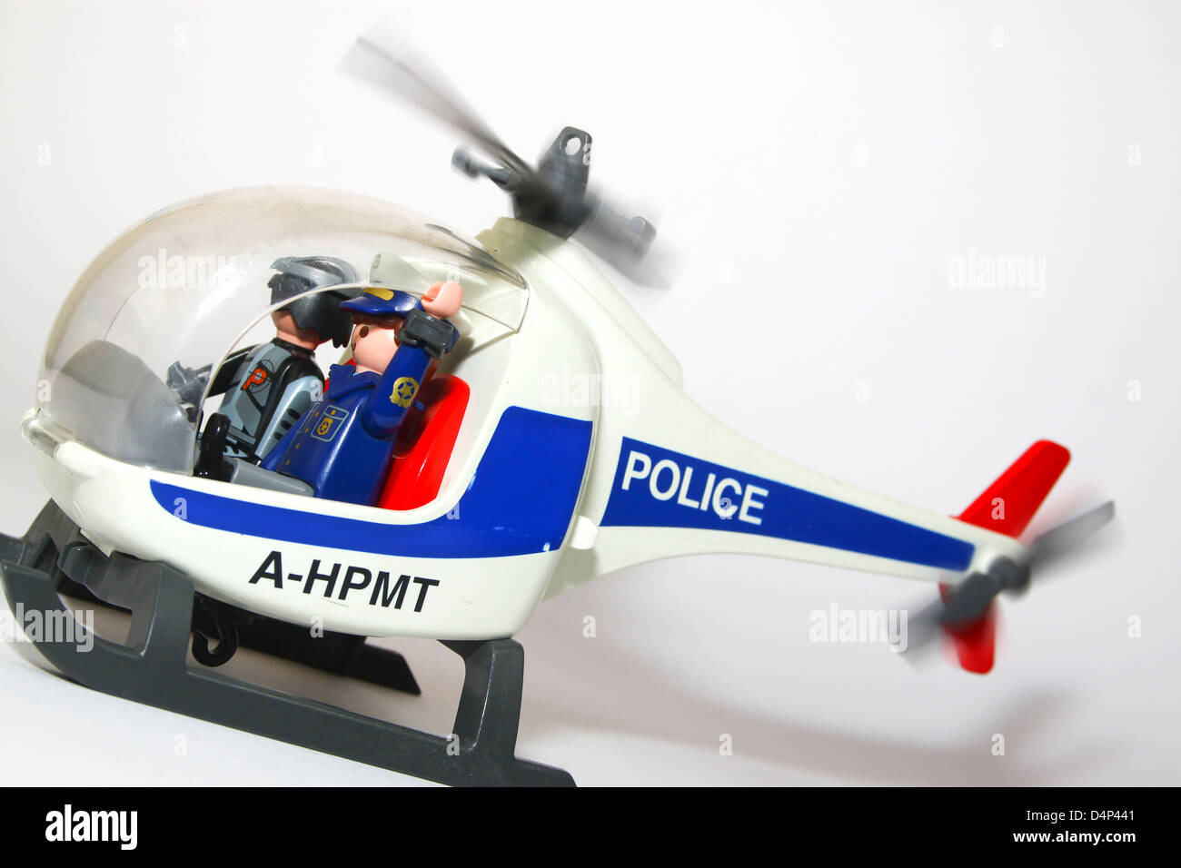Plastic toy police helicopter Stock Photo - Alamy