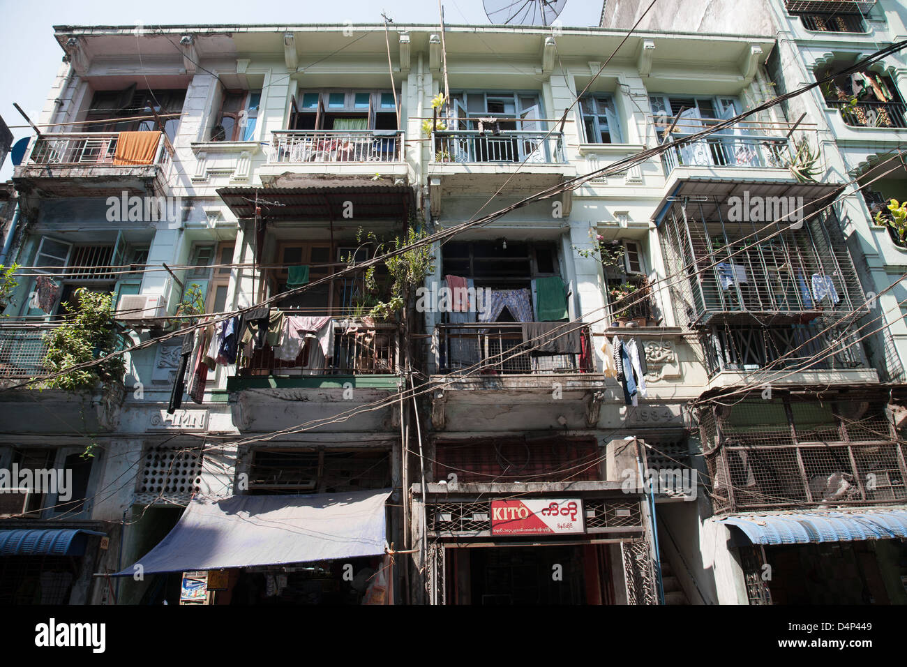 Flats in Yangon Burma Stock Photo - Alamy
