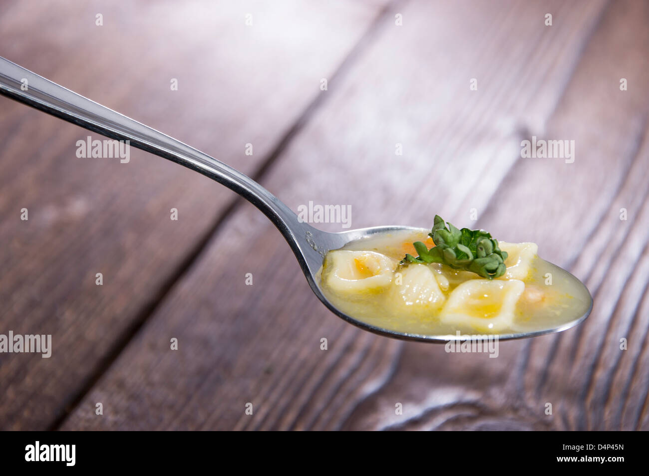 Portion of fresh Chicken Soup Stock Photo - Alamy