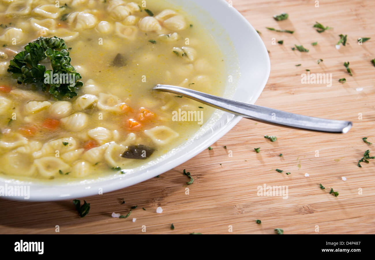 Portion of fresh Noodle Soup Stock Photo - Alamy