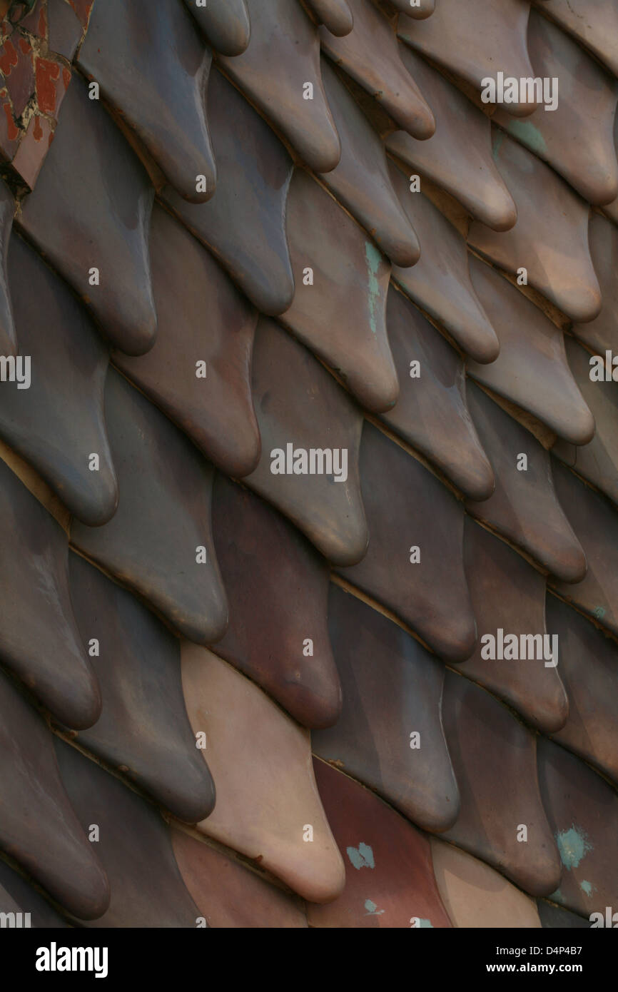 Detail of the roof. Work of Gaudi Stock Photo - Alamy