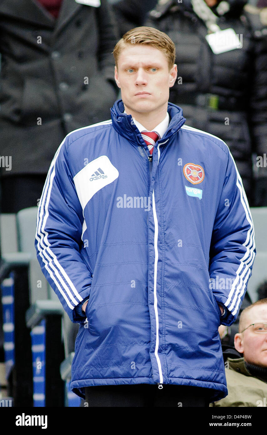 Glasgow, Scotland, UK. Sunday 17th March 2013. Hearts Captain Marius ...
