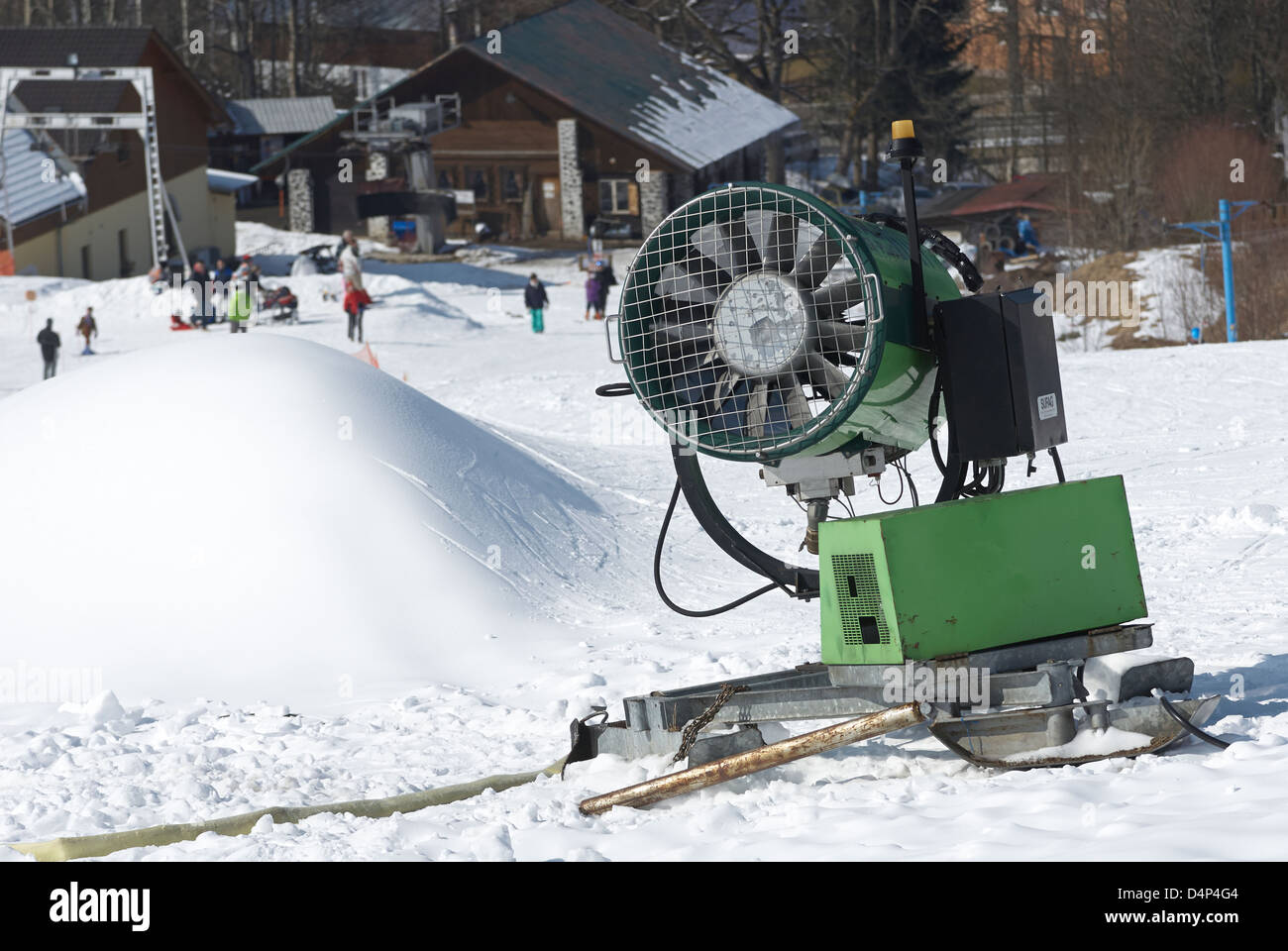 Snowmaking Guns, snow gun, winter season mountain Stock Photo - Alamy