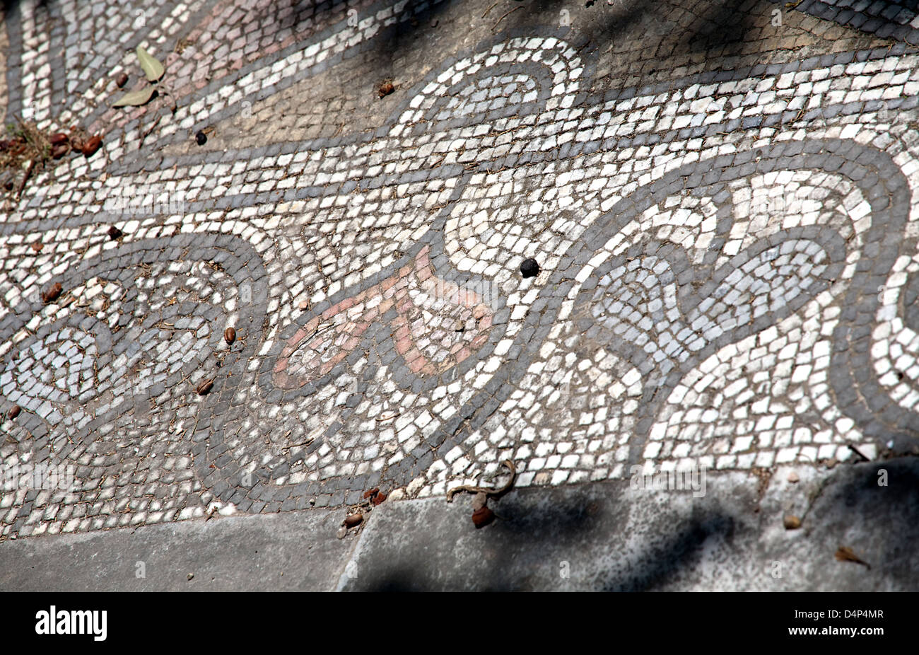 antique Greek mosaic with heart pattern Stock Photo - Alamy