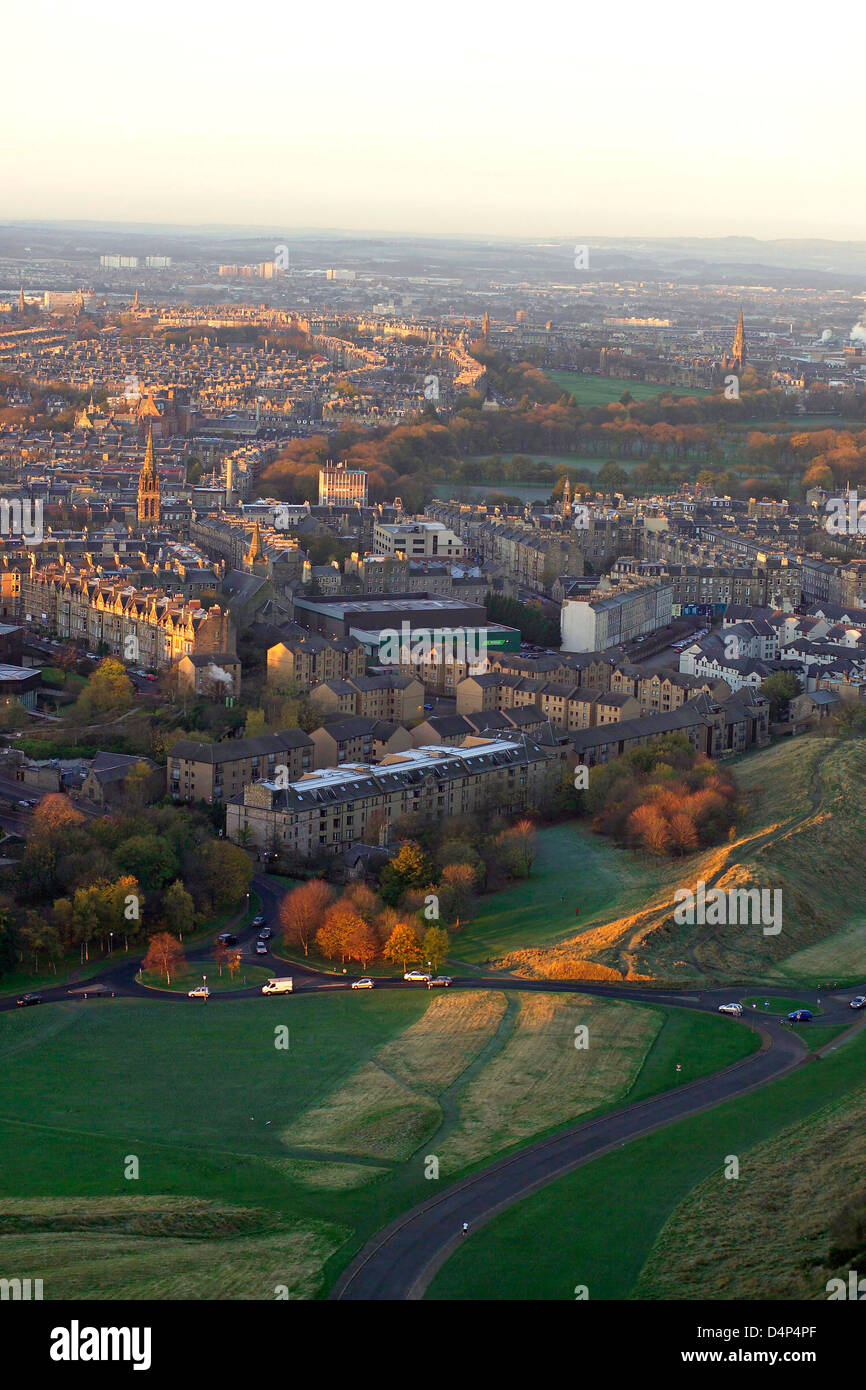 holyrood park and residential area from arthur's seat Stock Photo - Alamy