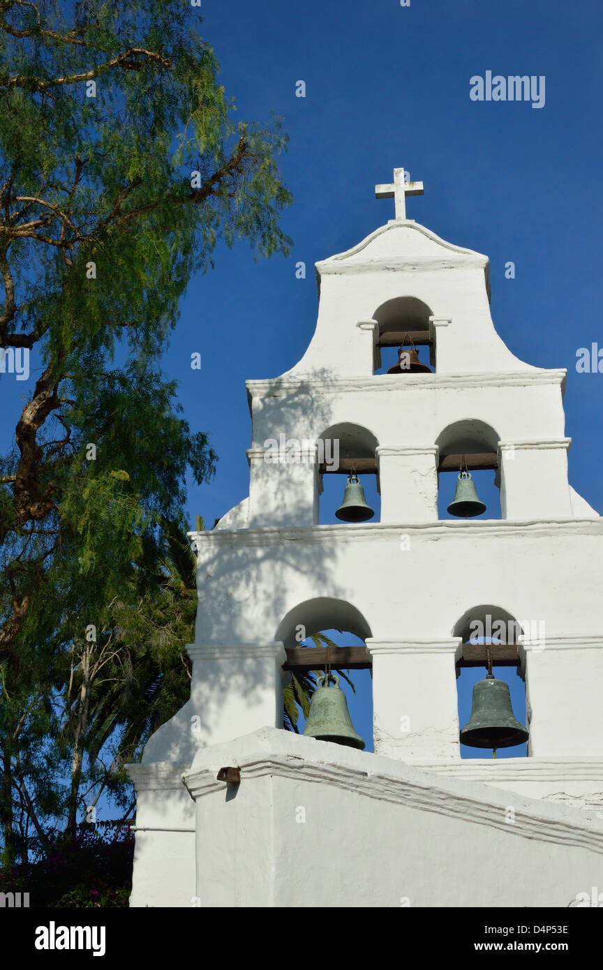 Bell tower structure of the Mission San Diego de Alcalá, catholic ...