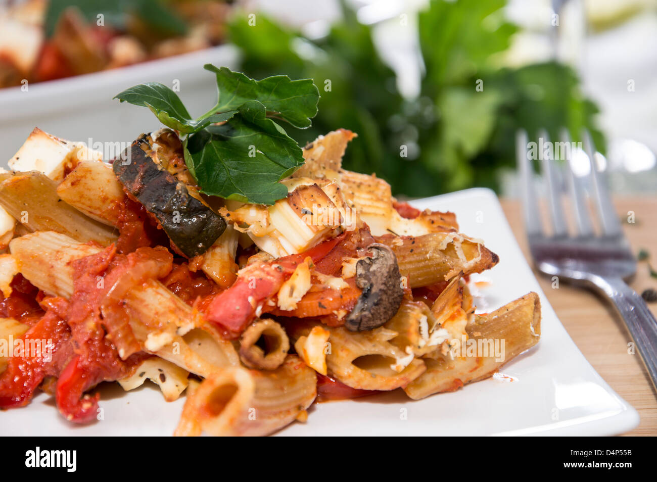 Fresh made vegetarian Pasta Bake Stock Photo - Alamy