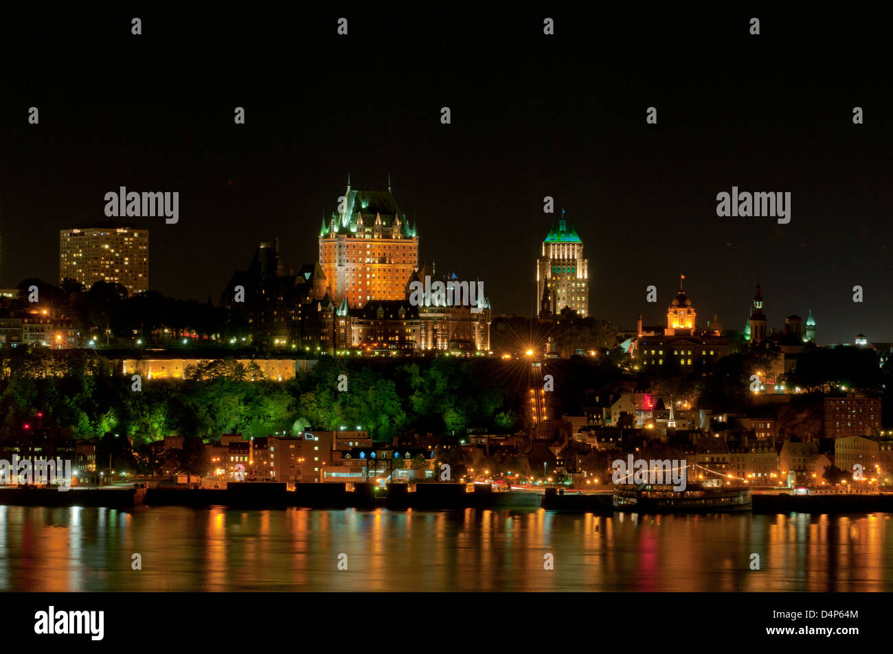 Quebec City from Levis at Night, Quebec, Canada Stock Photo - Alamy