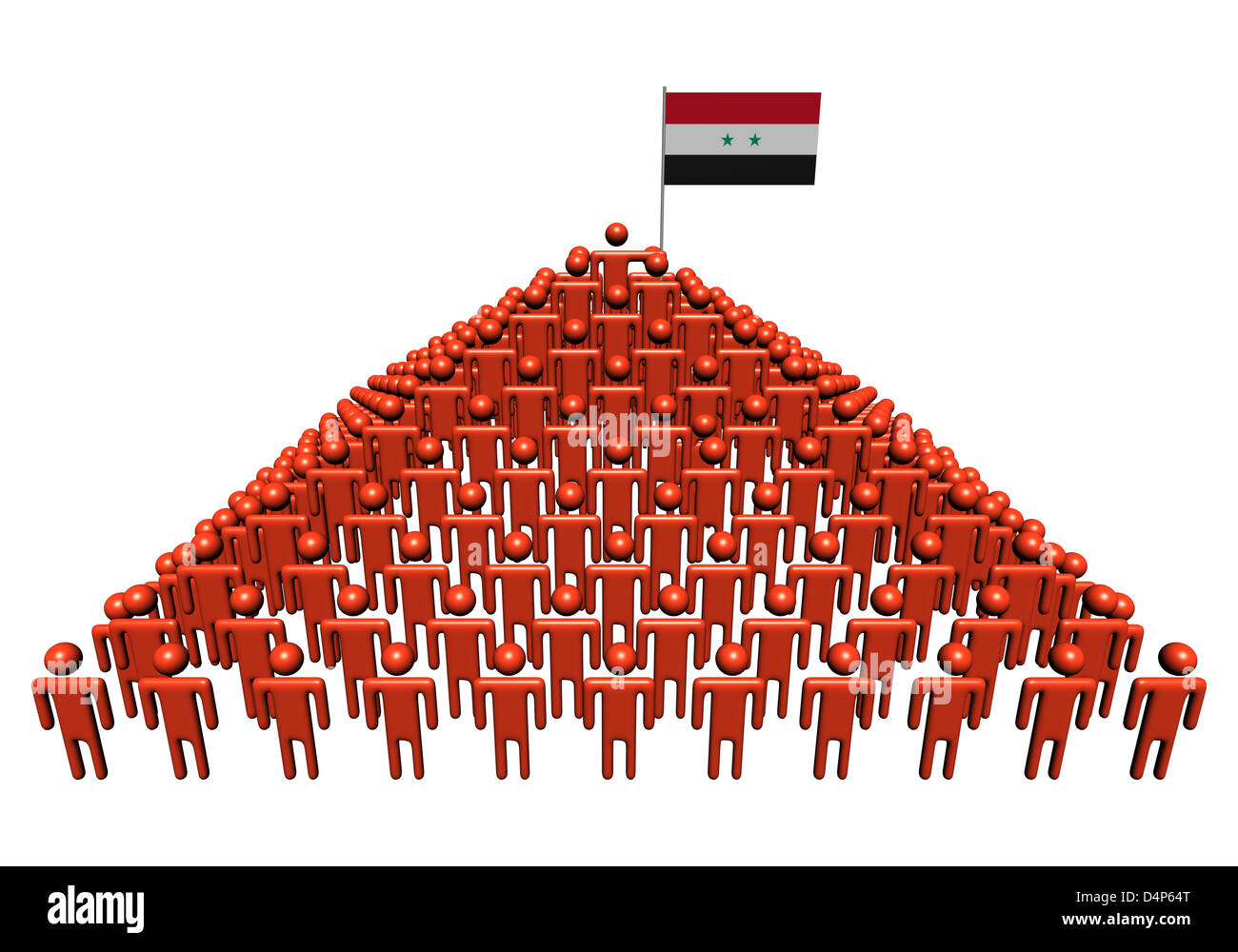 Pyramid of abstract people with Syrian flag illustration Stock Photo ...