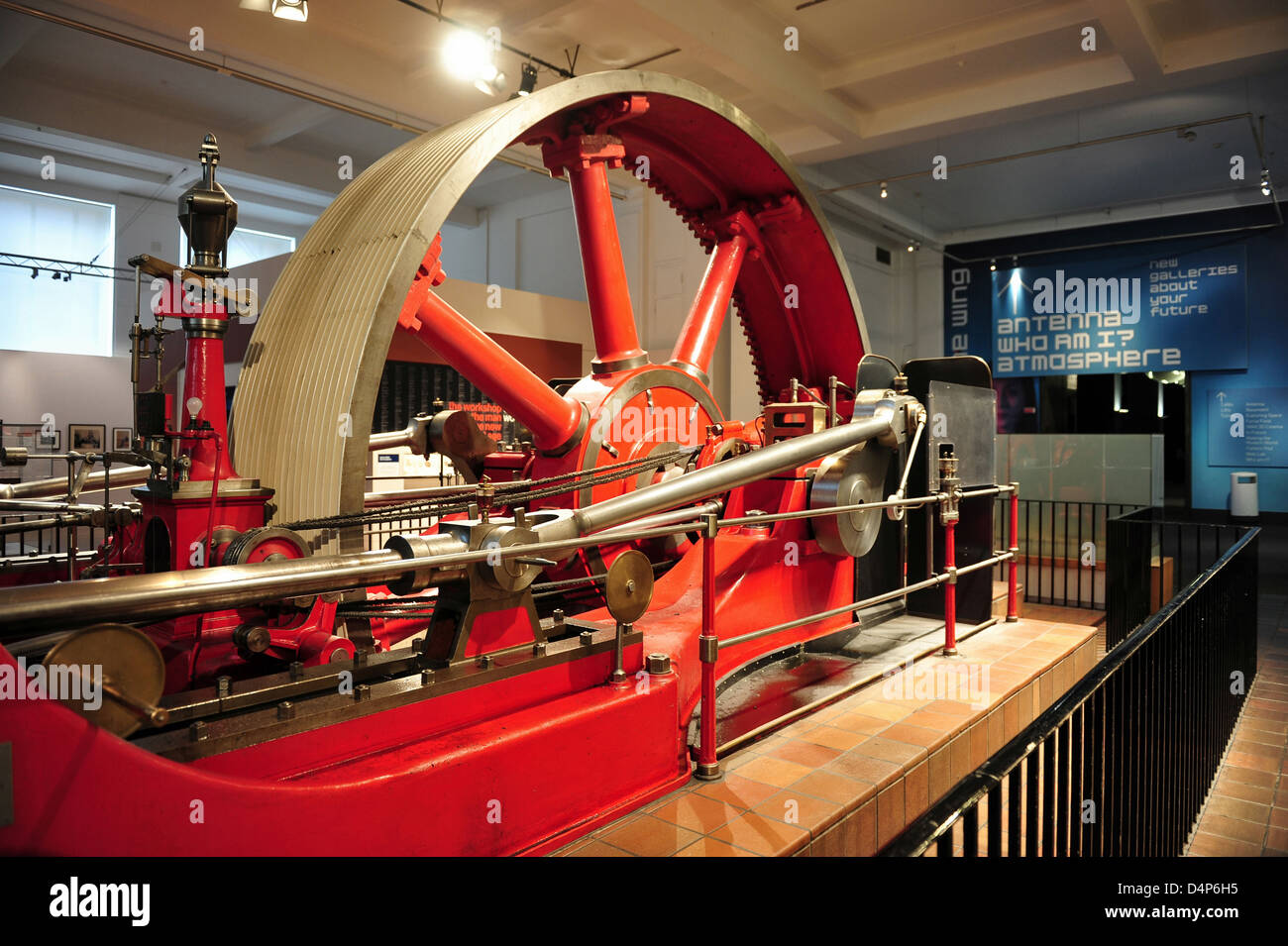 London, United Kingdom, a model of an English steam engine in the ...