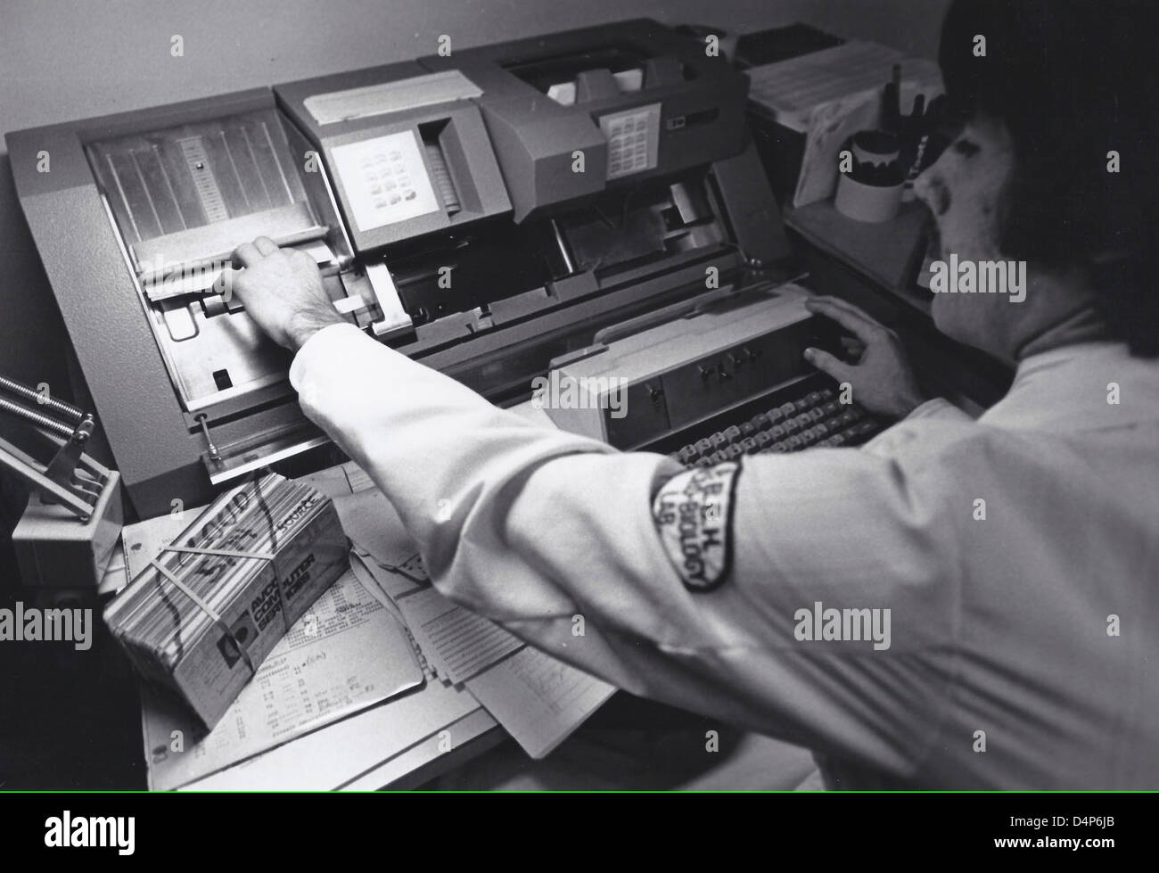 Computer Used to Create Printouts of Data (FDA 097 Stock Photo - Alamy