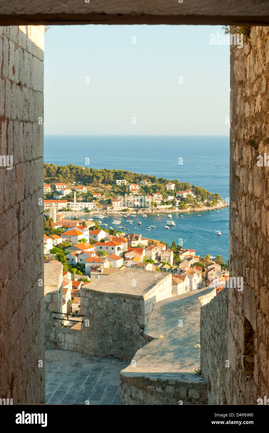 Hvar Harbor from the Castle, Hvar, Croatia Stock Photo - Alamy