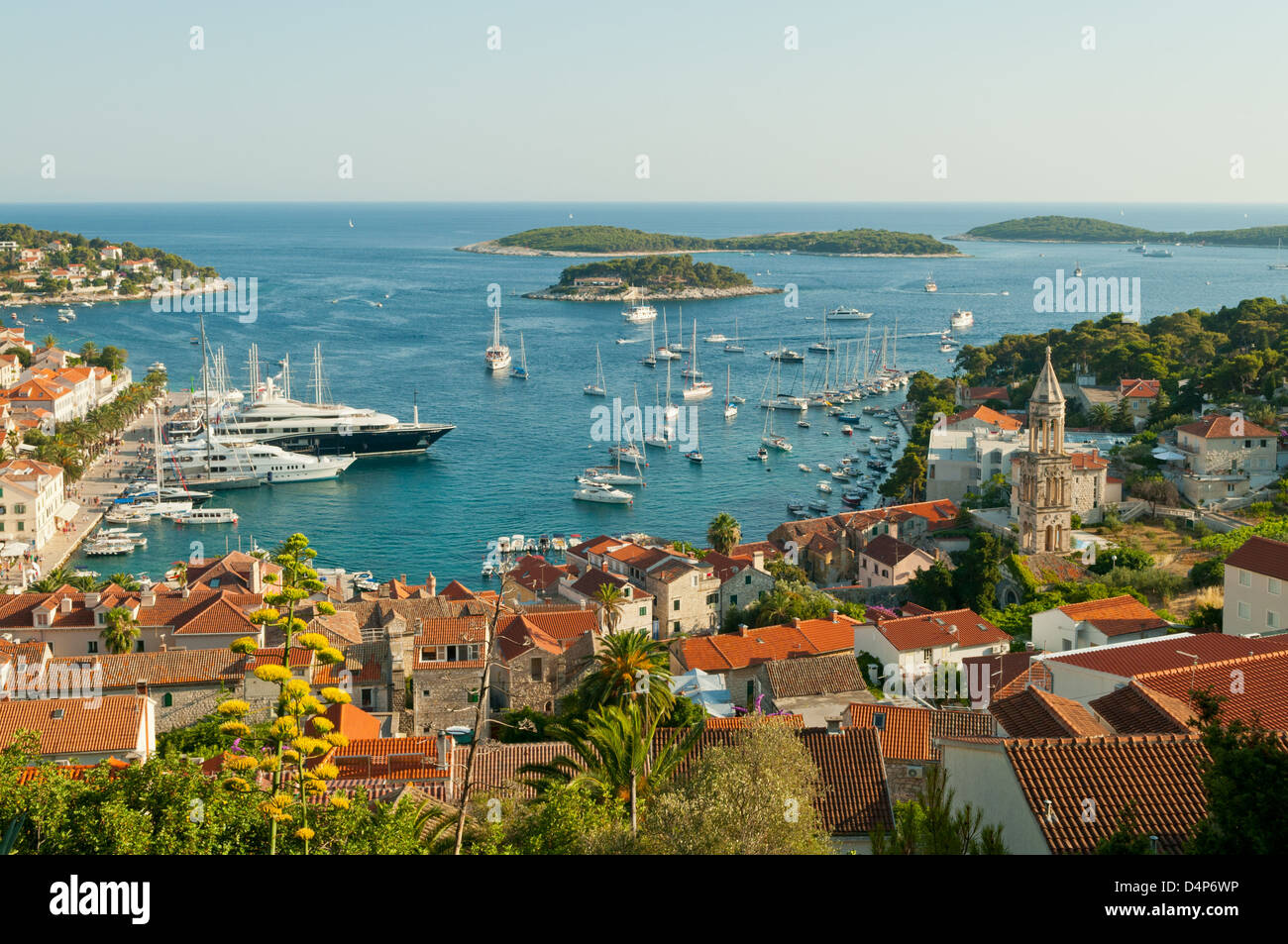 Hvar Harbor from the Castle, Hvar, Croatia Stock Photo - Alamy