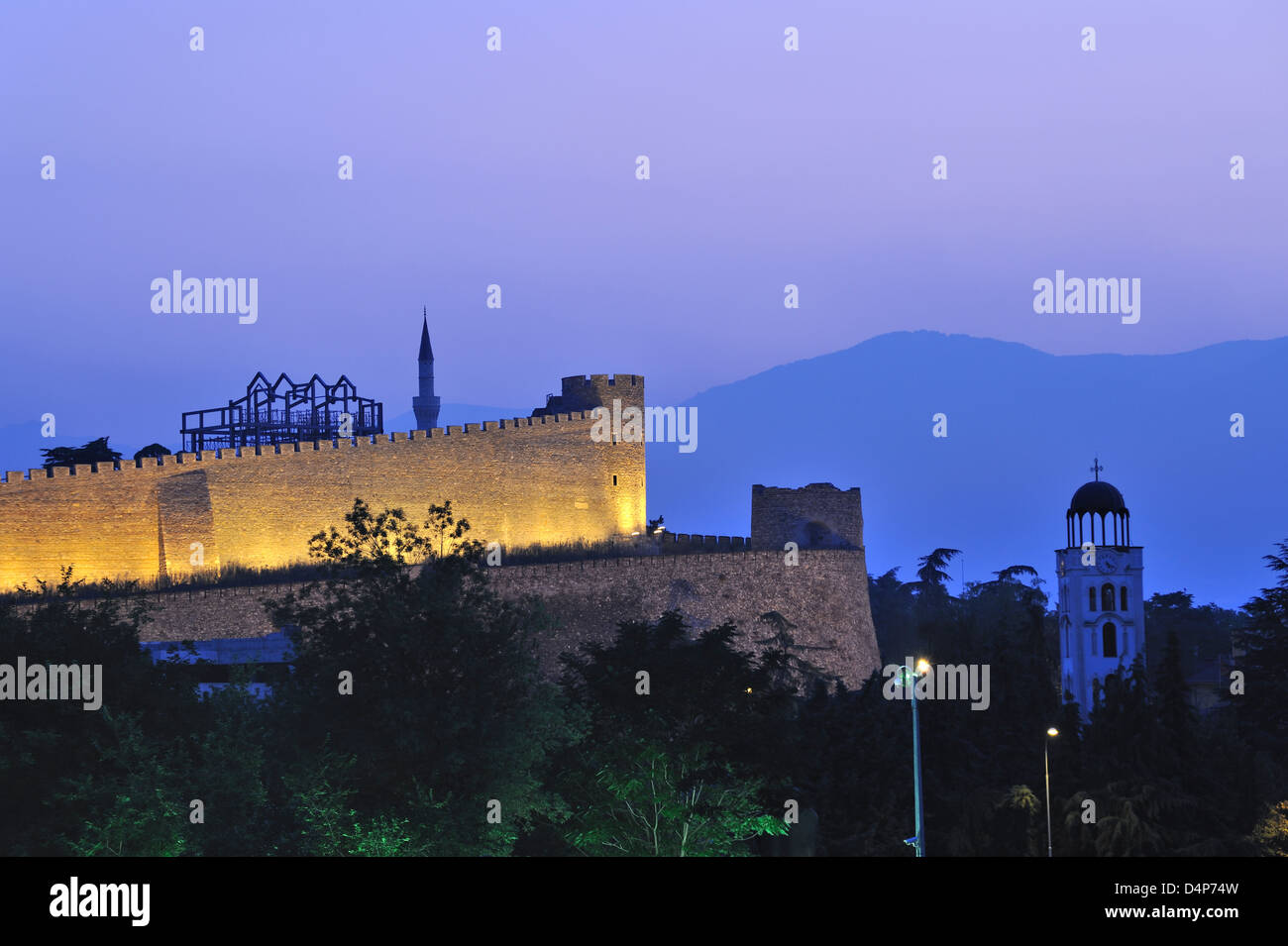 Kale fortress at dawn, Skopje, Macedonia Stock Photo - Alamy