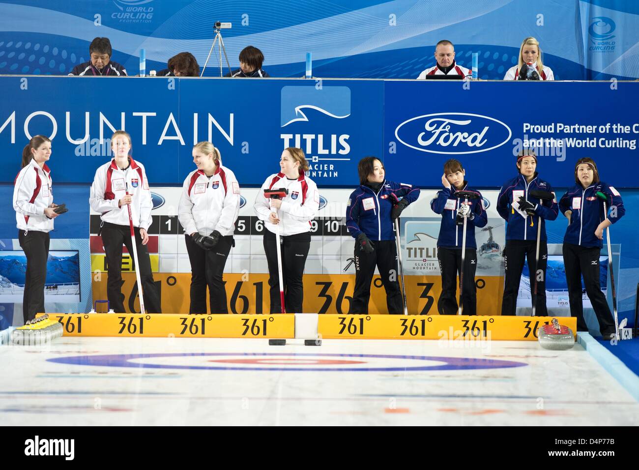 (L-R) Denmark team group (DEN), Japan team group (JPN), MARCH 17, 2013 ...