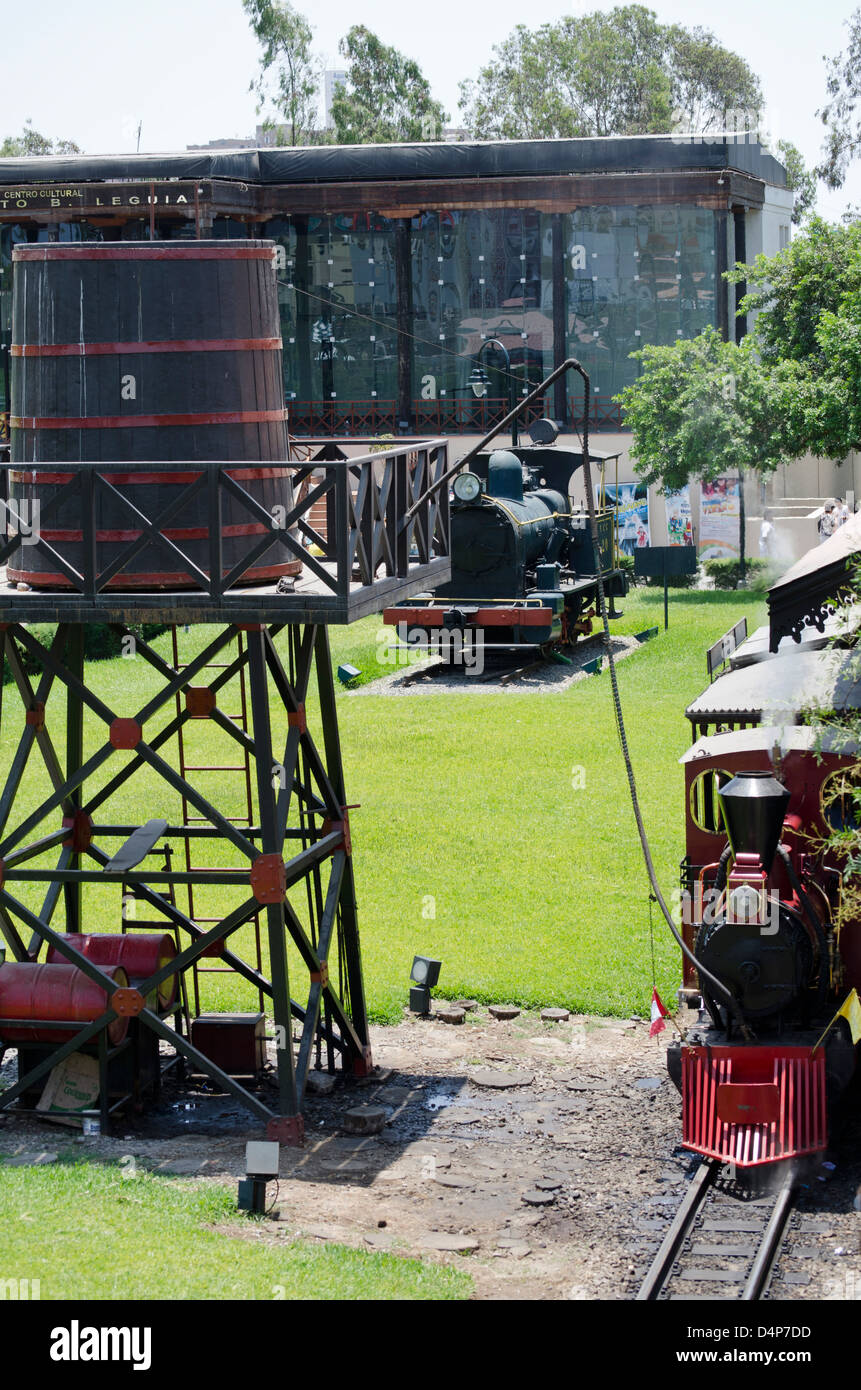 Peru. Lima city. Operating Steam Train at La Amistad Park Stock Photo ...