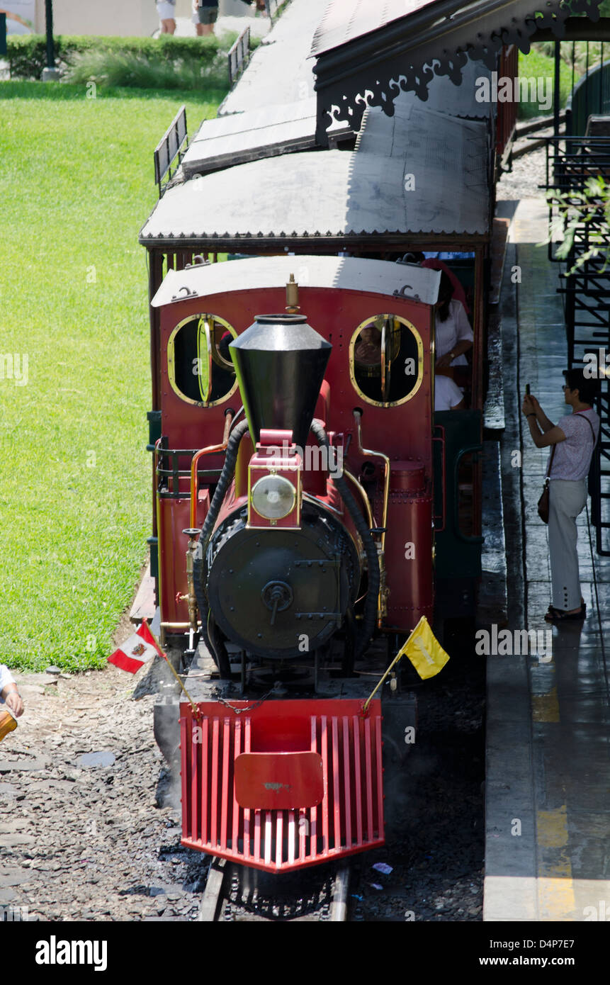Peru. Lima city. Operating Steam Train at La Amistad Park Stock Photo ...
