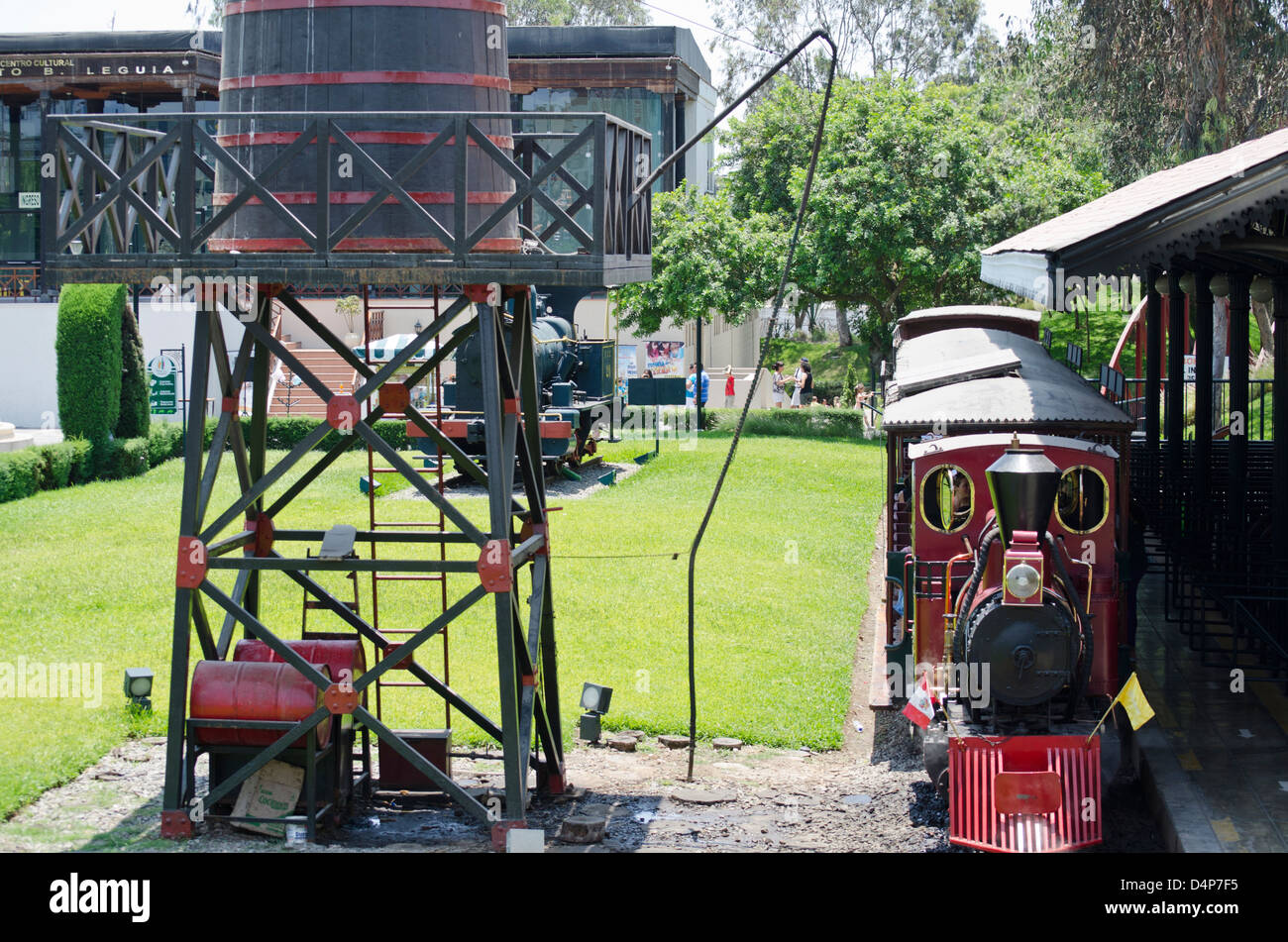 Peru. Lima city. Operating Steam Train at La Amistad Park Stock Photo ...