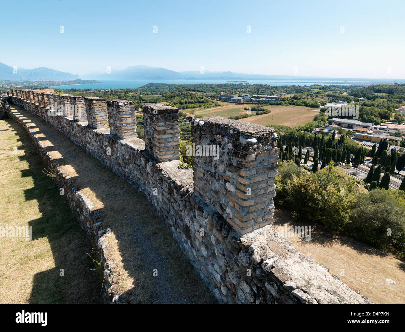 Lonato, Italy, view from the fortress of Lonato on the southern Lake ...