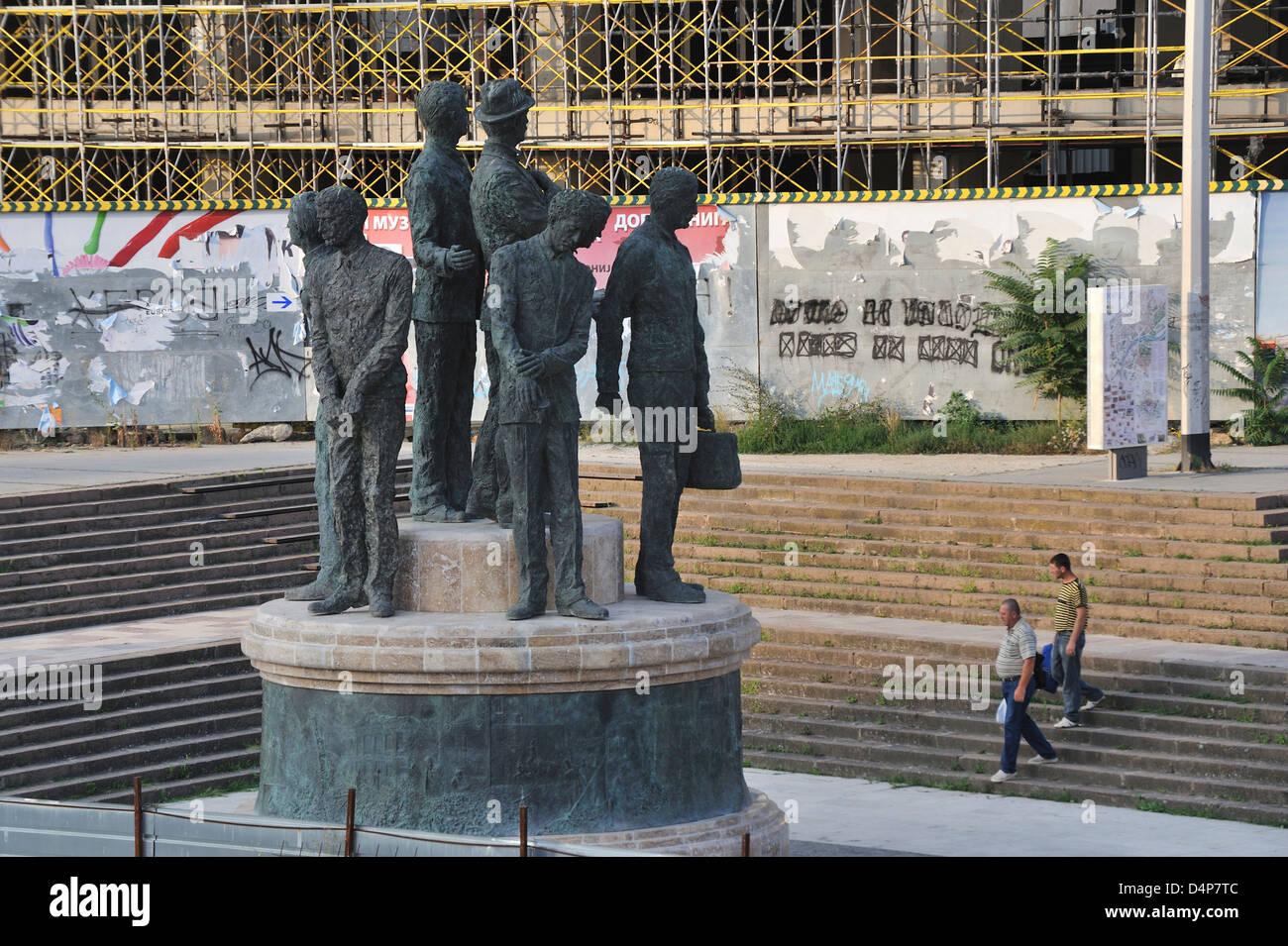 Modern sculpture in Plostad Makedonija square, Skopje, Macedonia Stock ...