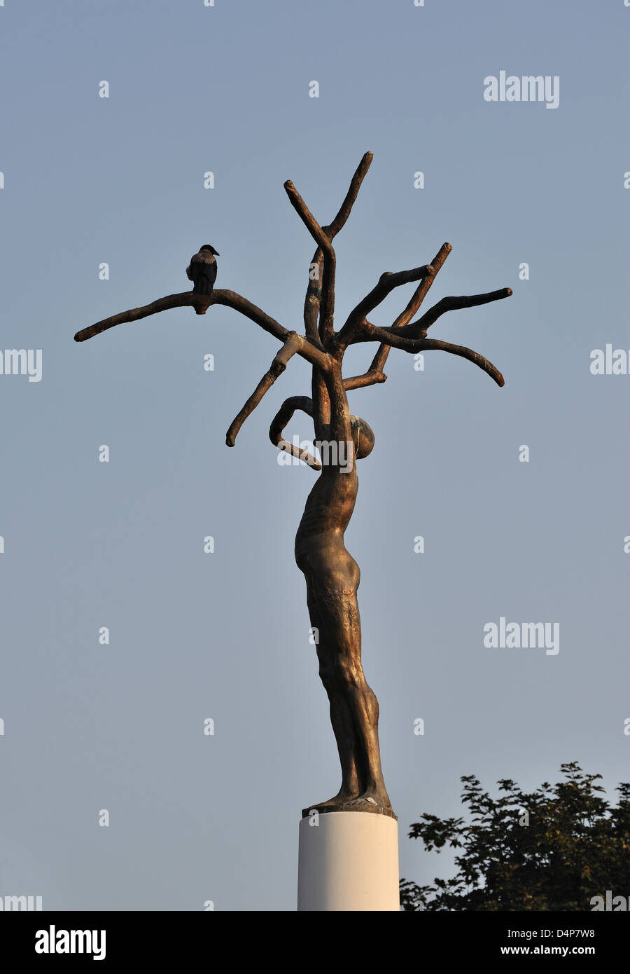 Modern sculpture in Plostad Makedonija square, Skopje, Macedonia Stock ...