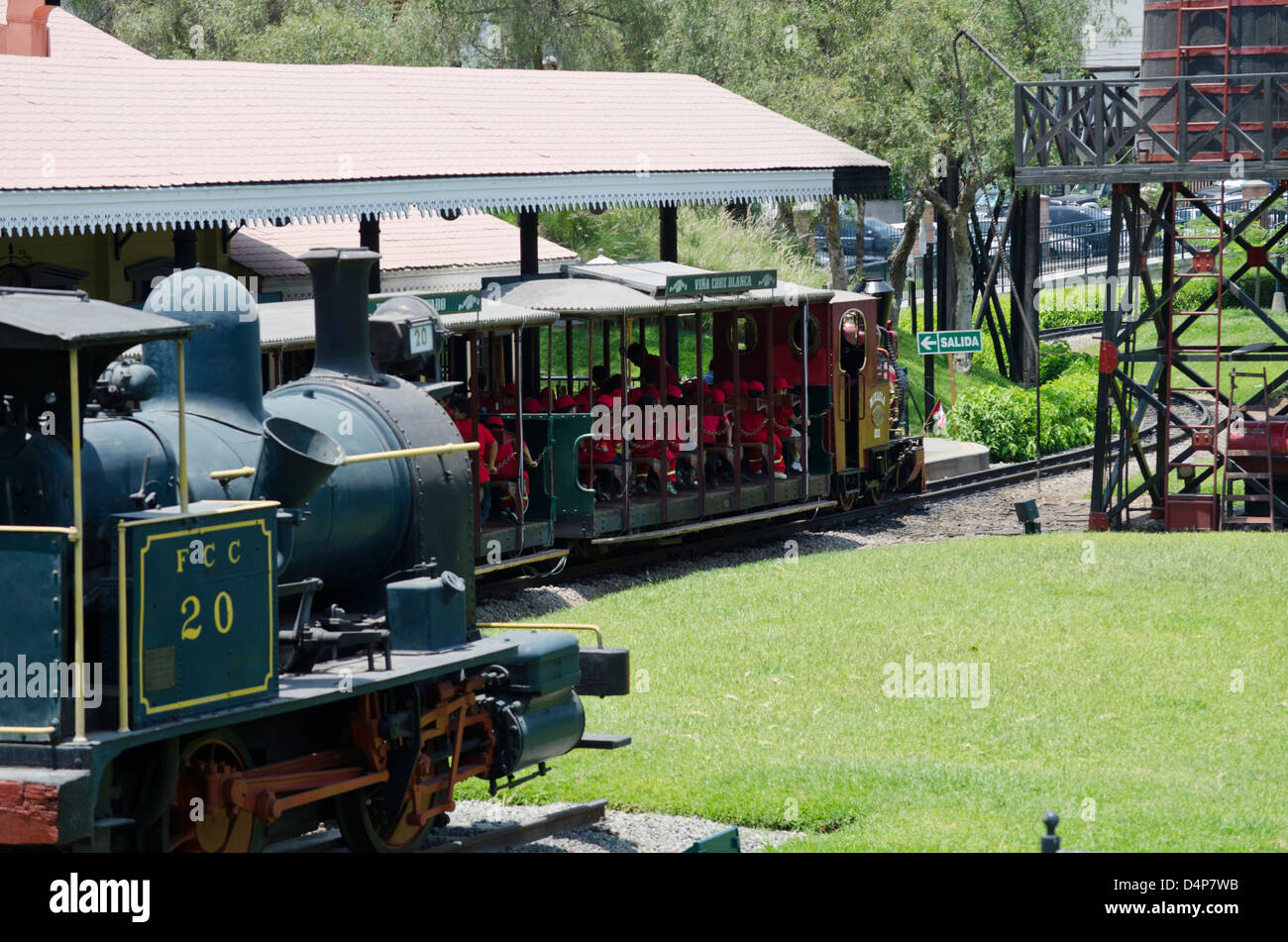 Peru. Lima city. Operating Steam Train at La Amistad Park Stock Photo ...