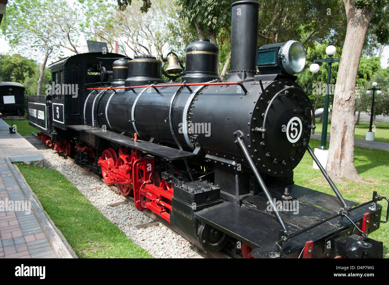 Peru. Lima city. Steam Train at Reducto Park Stock Photo - Alamy