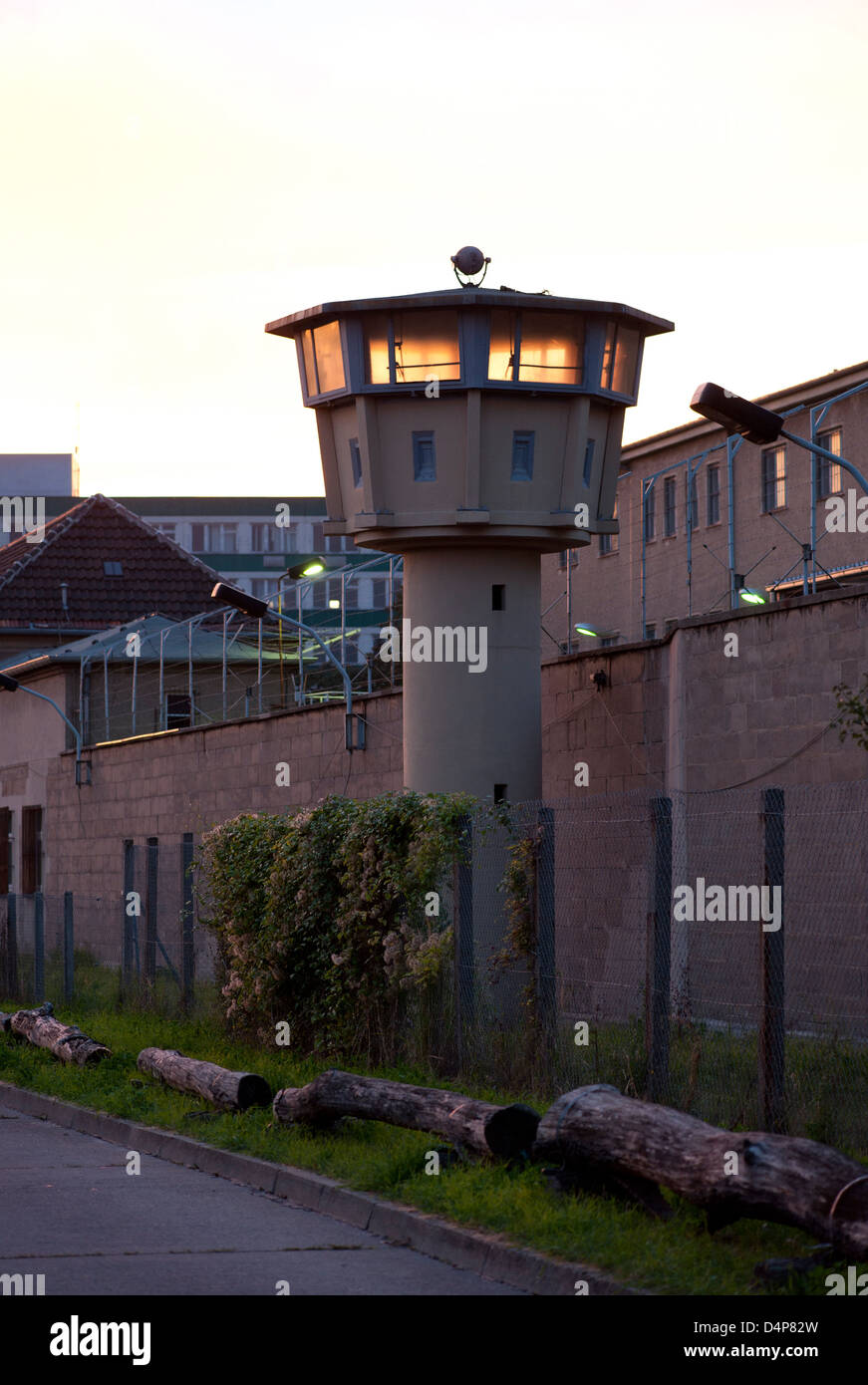 Watchtower at the former Soviet NKVD special camp Berlin ...