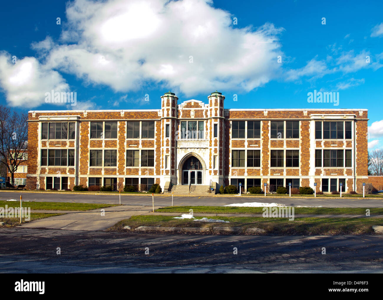 classic American brick school Stock Photo - Alamy