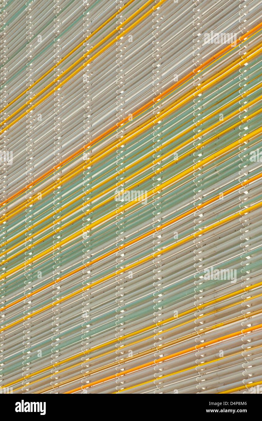 Colorful Fluorescent tubes in a modern building Stock Photo - Alamy