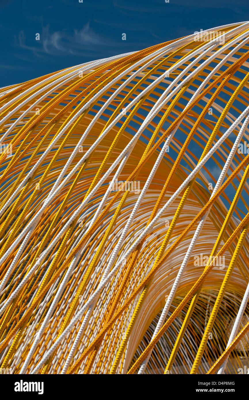 Modern metal architecture, Steel rods used for construction Stock Photo ...