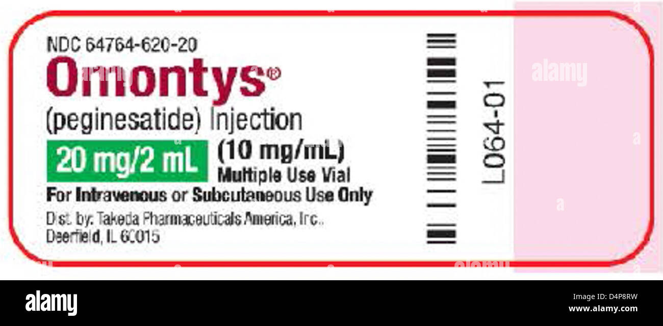 OMONTYS (peginesatide) Injection, produced by Affymax and Takeda ...