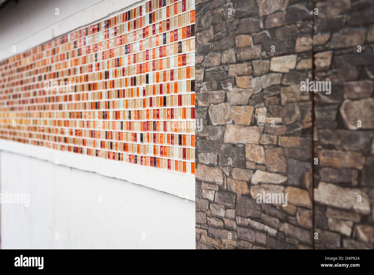 Pattern of mosaic and granite on a decorate wall Stock Photo - Alamy
